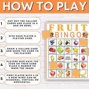 30 Fruit Bingo Cards Printable Game, Fruit Bingo Boards Game, Fruit ...