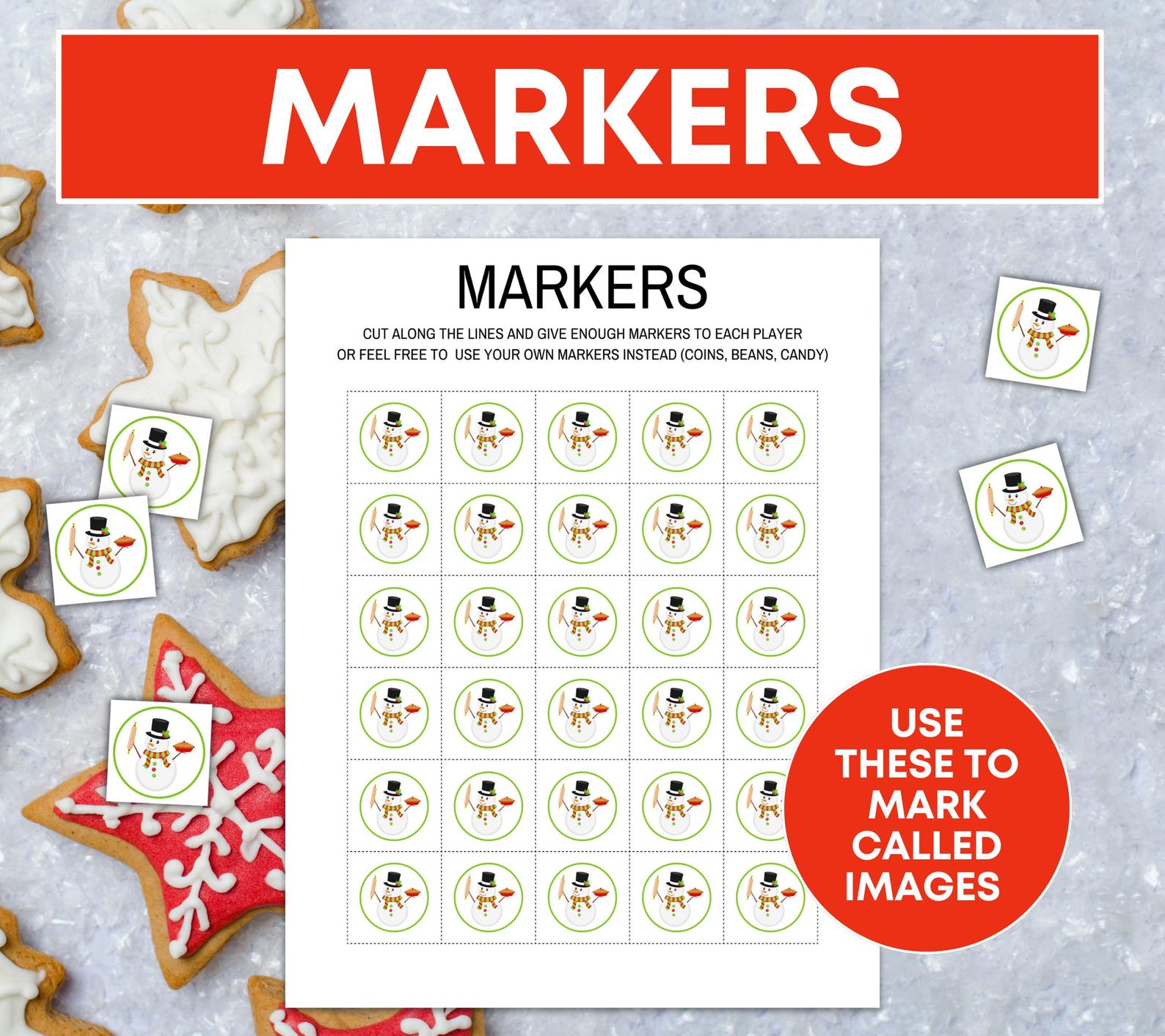120 Christmas Baking Bingo Card Printable Game, Christmas Cookie Bingo ...