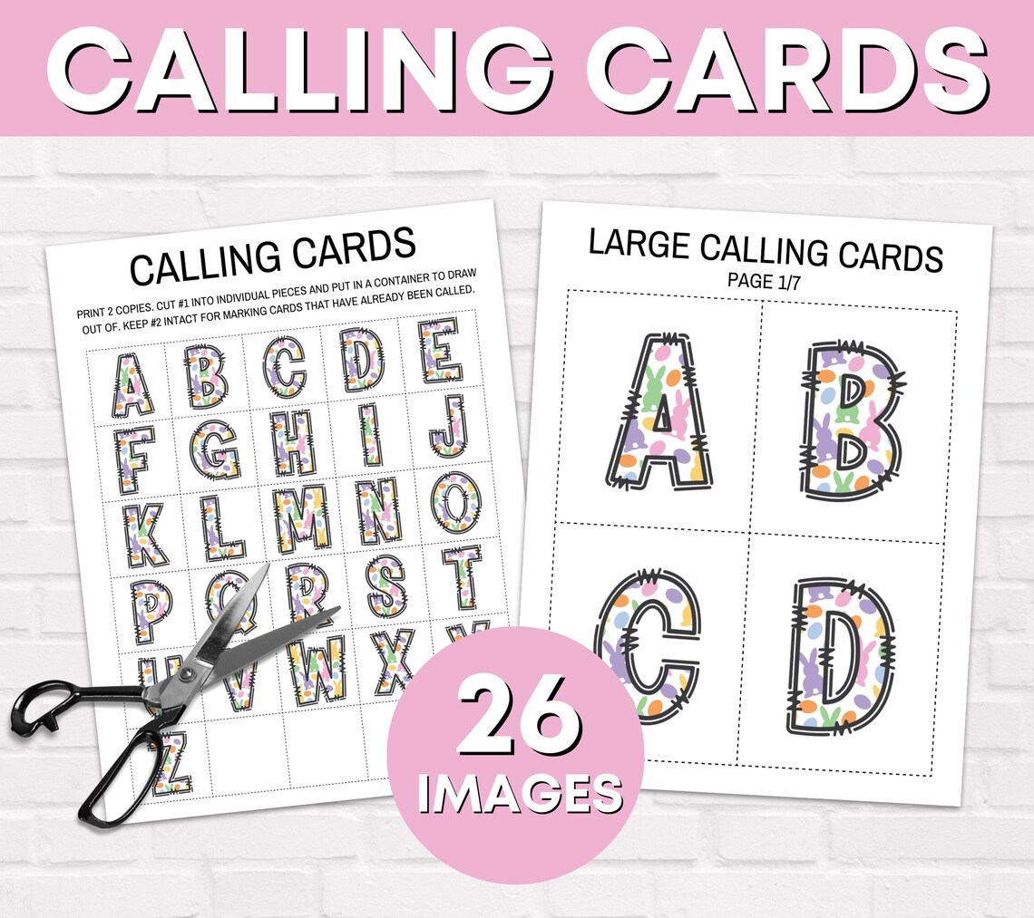 30 Easter Alphabet Bingo Game Cards Printable, Easter Party Game ...