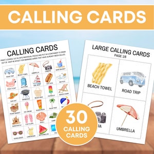 60 Summer Bingo Cards Printable Game, Summer Birthday Party Bingo Game ...