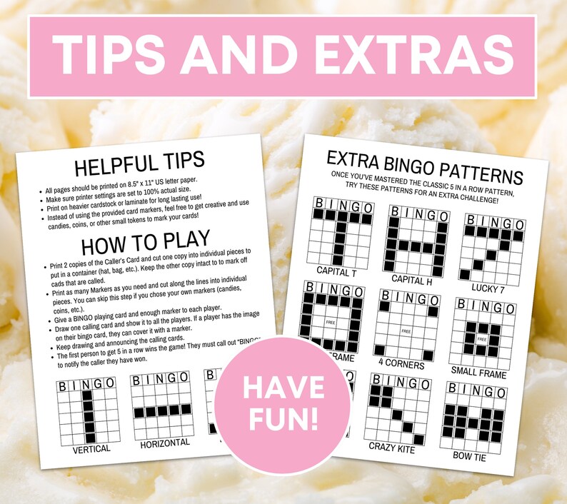 30 Ice Cream Bingo Cards Printable Game, Ice Cream Birthday Party Bingo ...