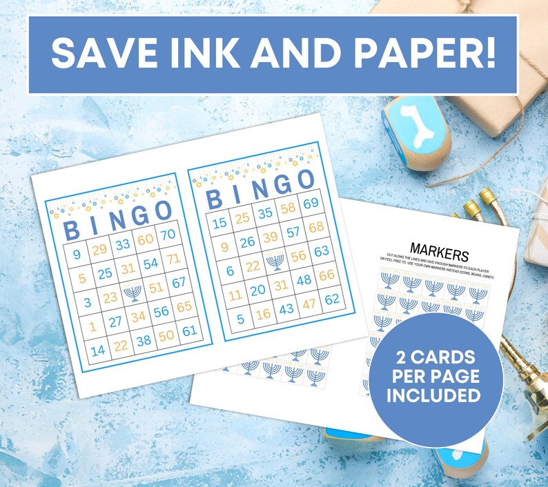 100 Hanukkah Bingo Cards Printable Game, Hanukkah Party Bingo Boards ...