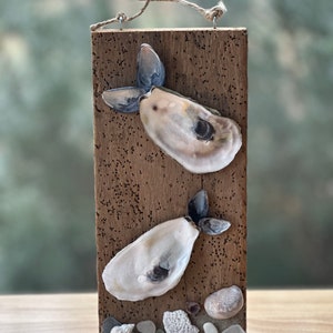Oyster Shell Whales Wall Hanging- Cape Cod Beach Art- Beach House Decor ...