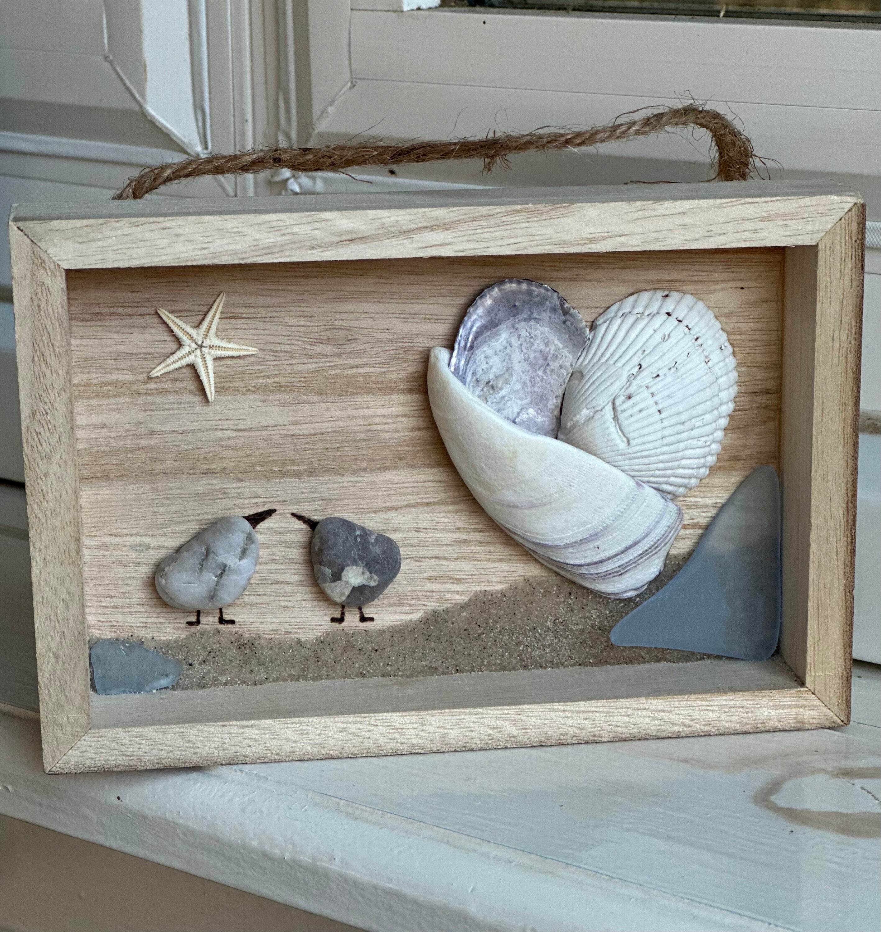 Cape Cod Shell Heart Sea Glass Art Valentine Gift - Etsy