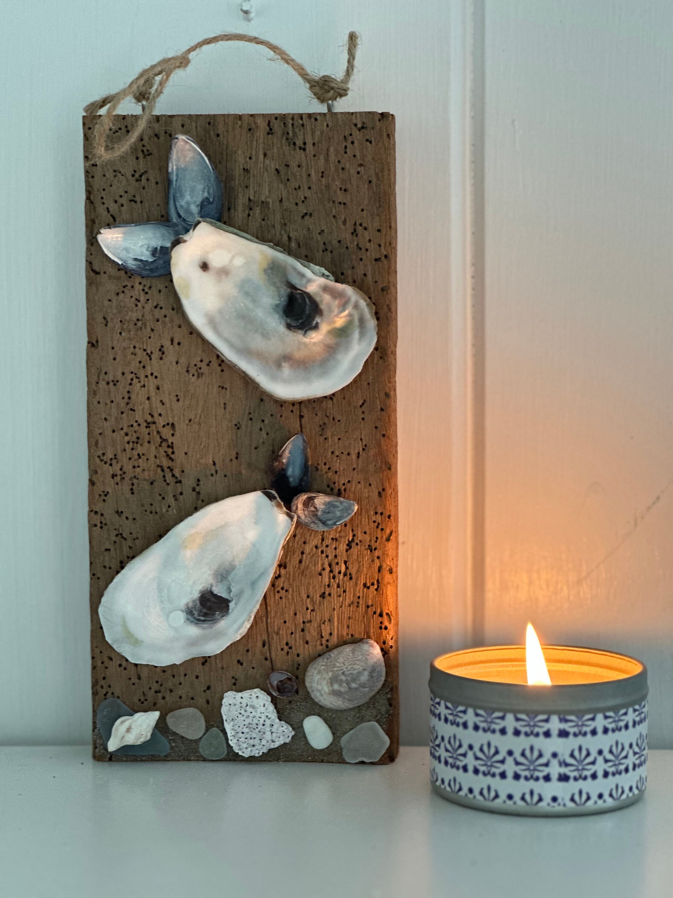 Oyster Shell Whales Wall Hanging- Cape Cod Beach Art- Beach House Decor ...