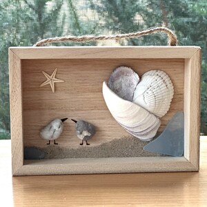 Cape Cod Shell Heart Sea Glass Art Valentine Gift - Etsy