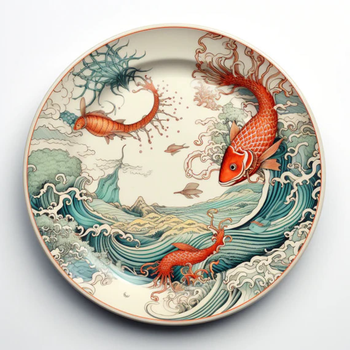 Marine Muse Vintage Koi Fish Pond Porcelain Decorative Ceramic - Etsy