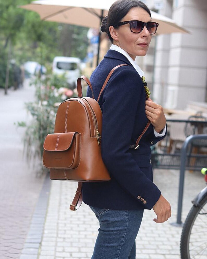 Elegant Italian Leather Backpack A Stylish and Functional Brown ...