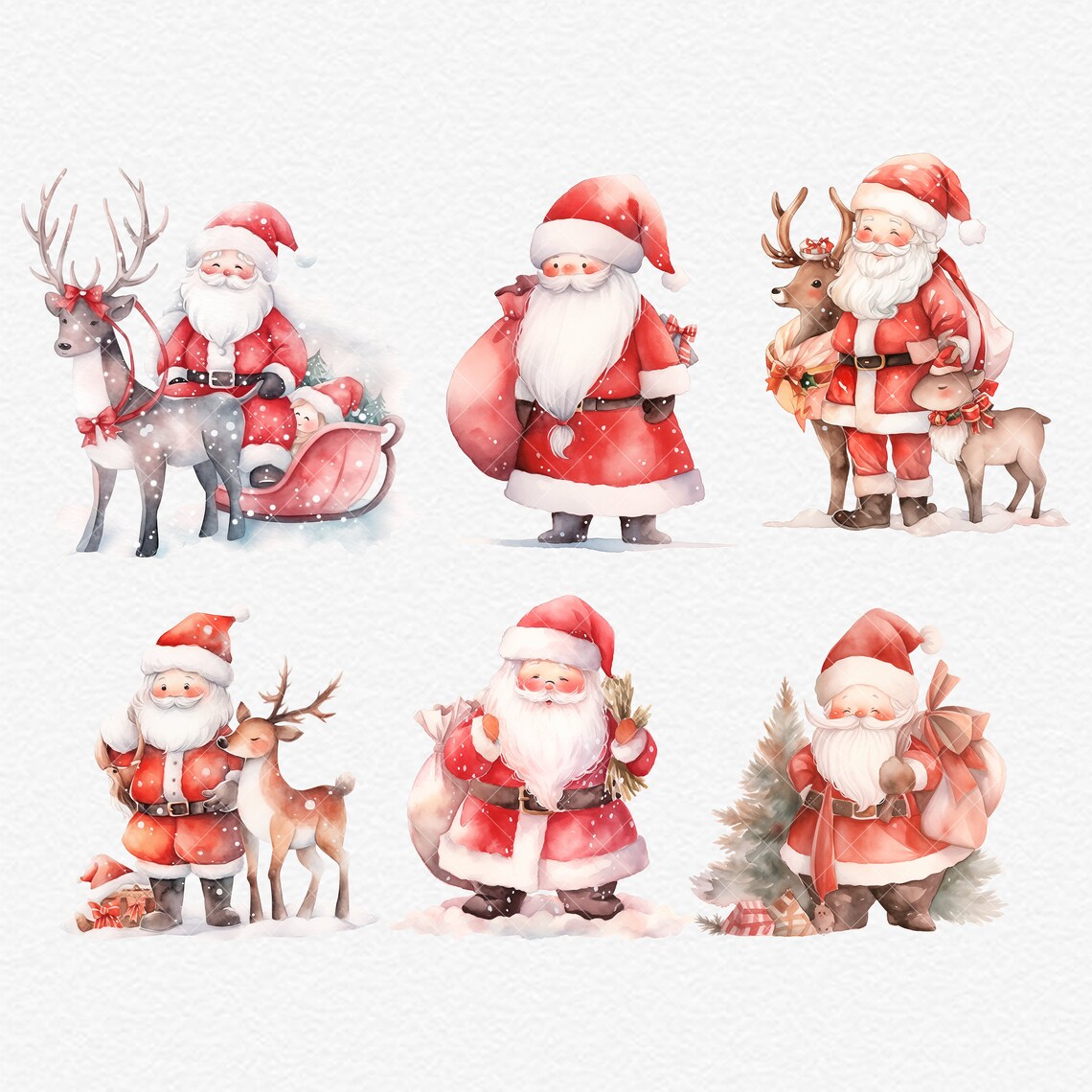 Merry Christmas Watercolor Clipart, Christmas Watercolor Clipart ...