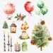 Merry Christmas Watercolor Clipart, Christmas Watercolor Clipart ...