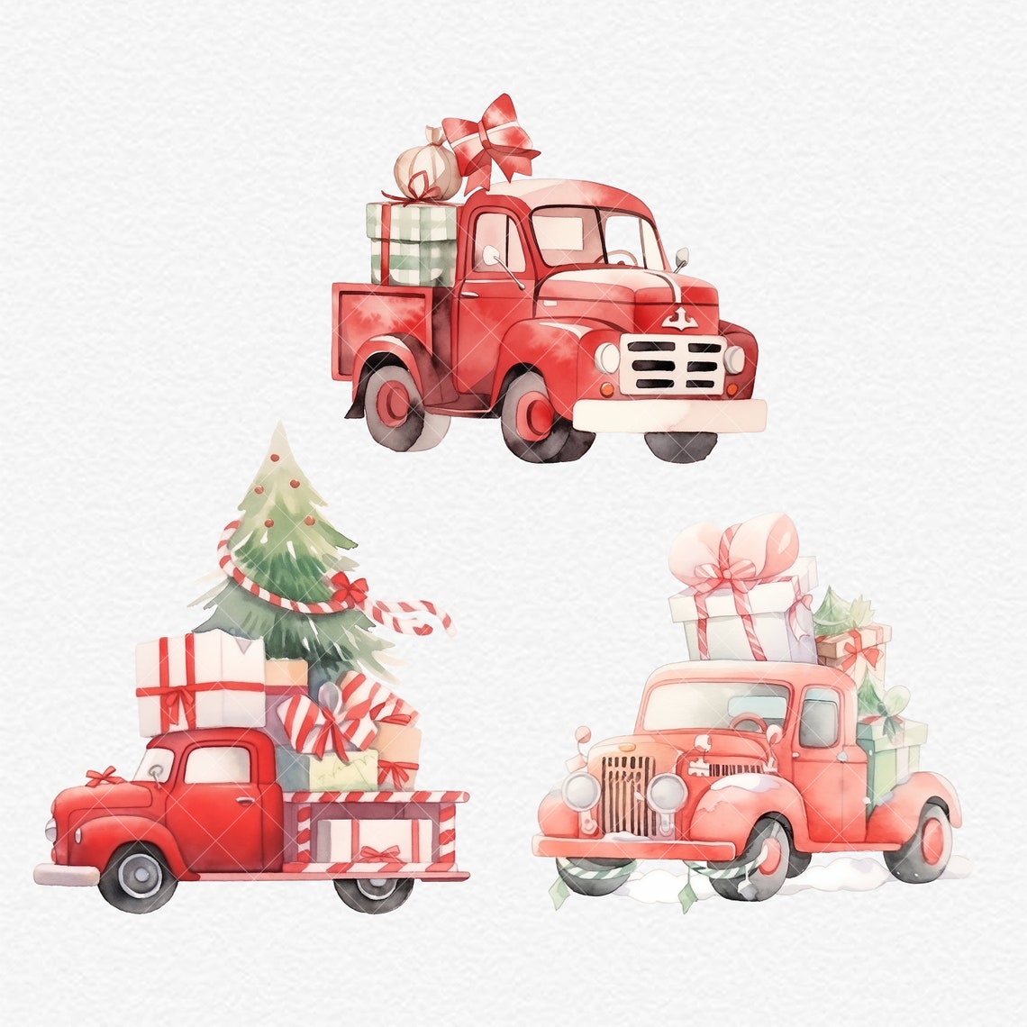 Merry Christmas Watercolor Clipart, Christmas Watercolor Clipart ...