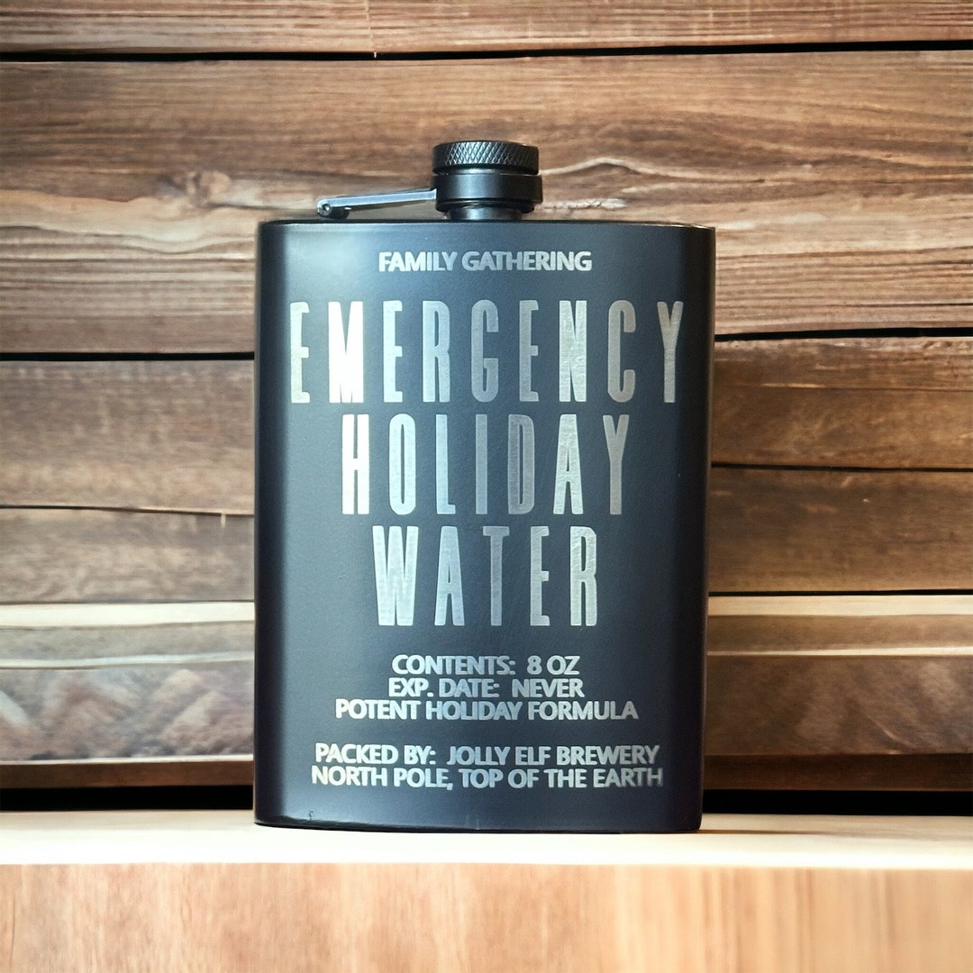 Emergency Holiday Water 8oz Matte Flask With Funnel - Etsy