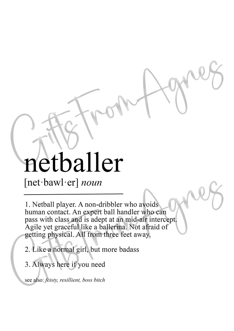 Netballer Wall Art A4 Netball Print - Etsy UK