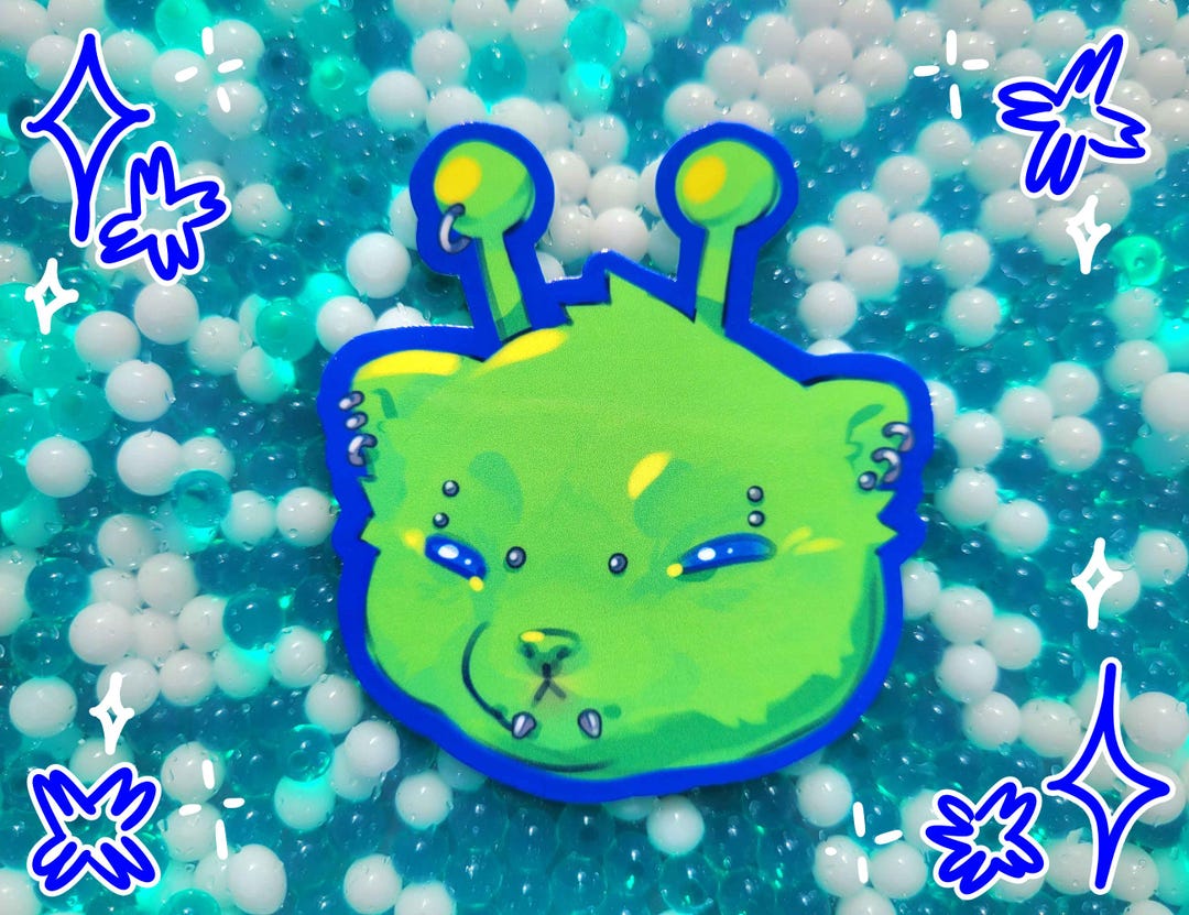 Alt Glorp Cat Meme Sticker Greenest Alien Cat Thing - Etsy