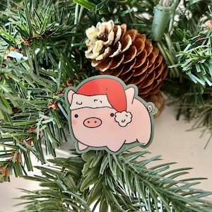 Santa Pig Sticker - Etsy