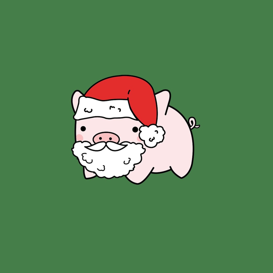 Santa Pig Sticker - Etsy