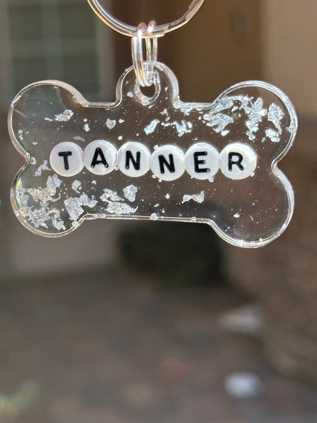 Resin Dog Tag, Silver Dog Tag, Cute Dog Tag, Circle Tag, Unique Tag ...