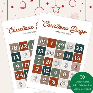 Printable Christmas Bingo Game Festive Holiday Activity for - Etsy