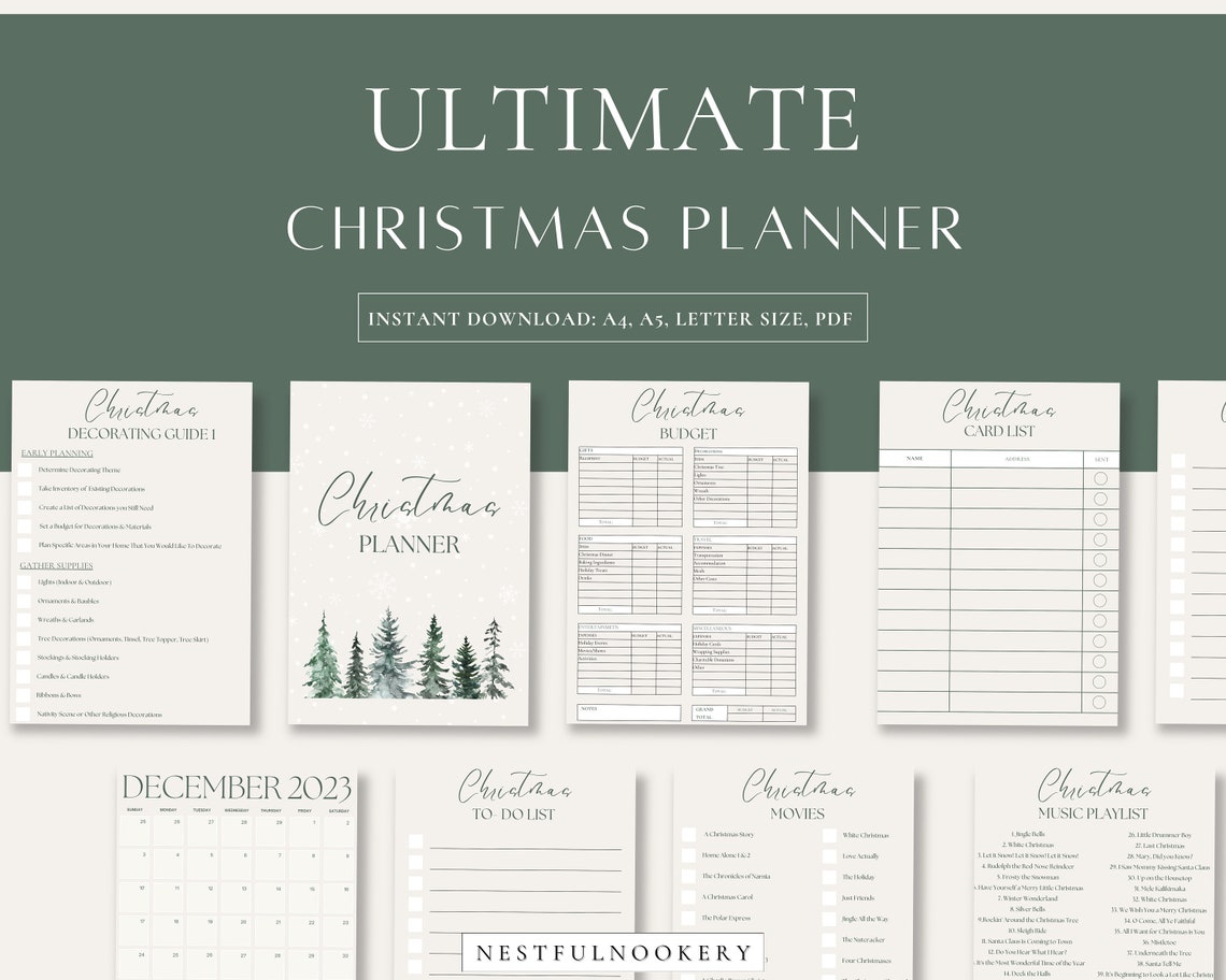 Christmas Planner I Printable Christmas Planner I Holiday Planner I ...