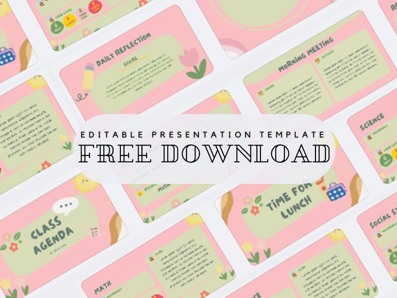 Pink Green Playful Illustration Class Agenda Presentation Minimal E ...