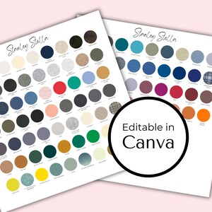 STANLEY STELLA Color Chart Template, Canva Color Chart Printify Color ...