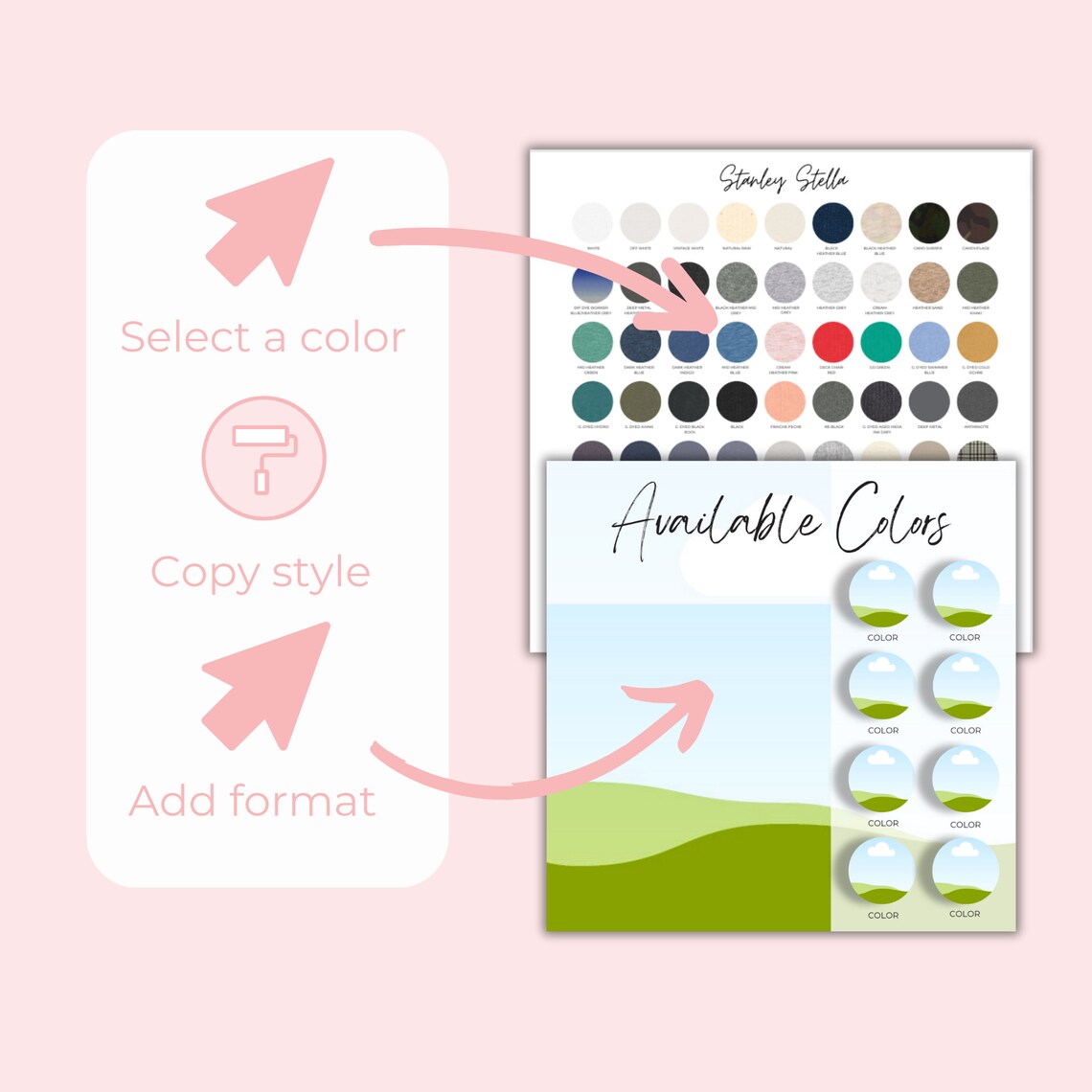 STANLEY STELLA Color Chart Template, Canva Color Chart Printify Color ...