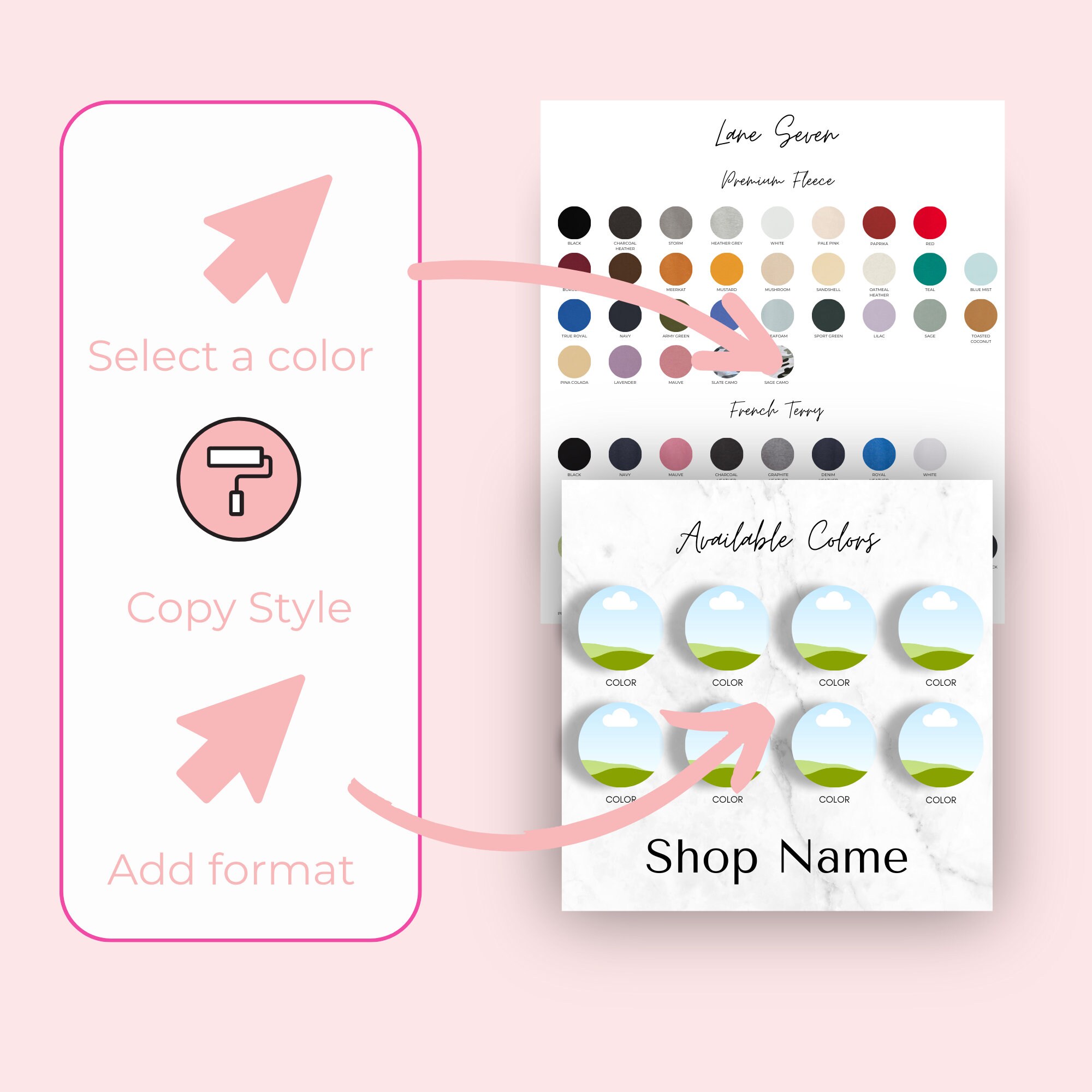 Lane Seven Color Chart Template Canva Color Chart Printify T-shirt ...