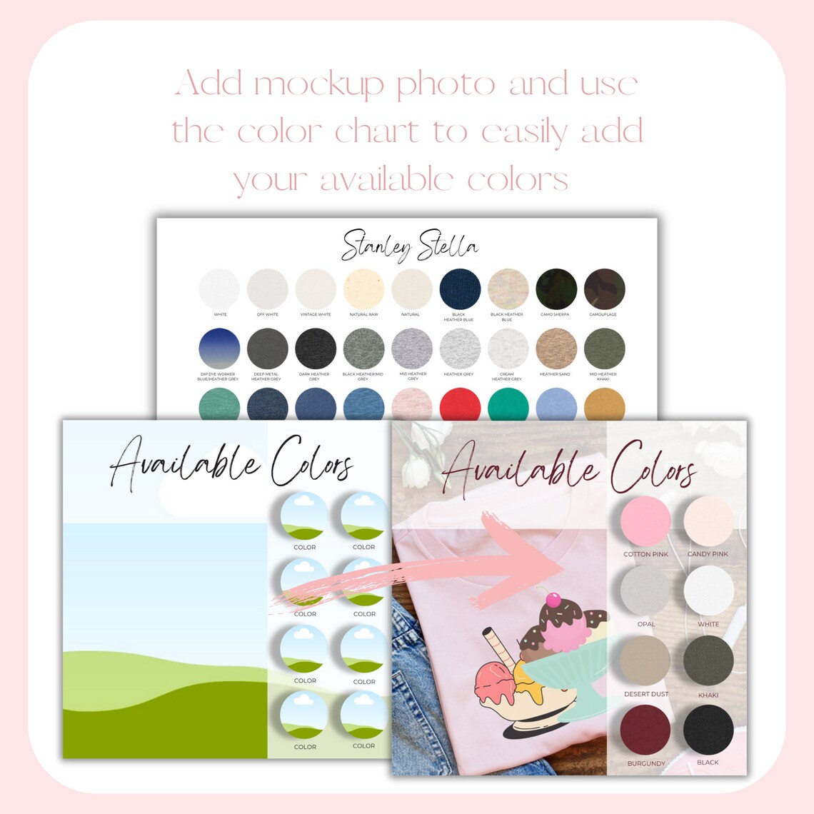 STANLEY STELLA Color Chart Template, Canva Color Chart Printify Color Chart Stanley Stella Color ...