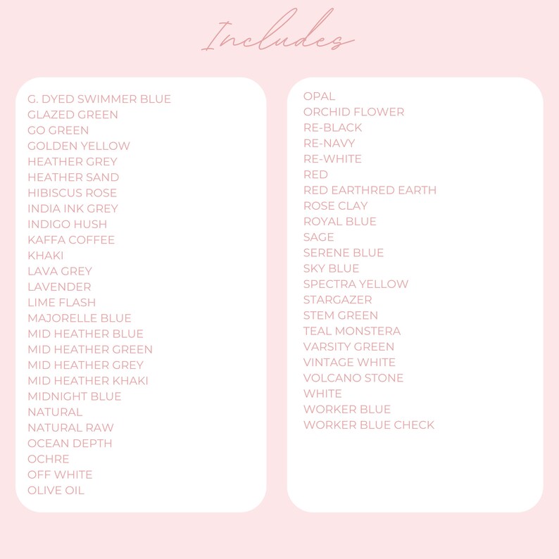 STANLEY STELLA Color Chart Template, Canva Color Chart Printify Color ...