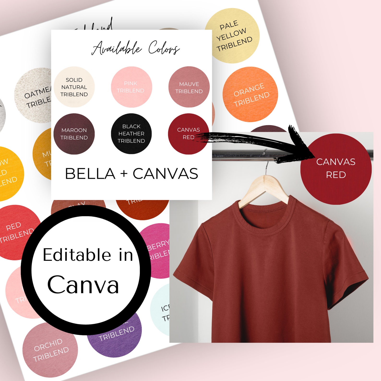 Bella Canvas Color Chart Heather CVC, Street Fleece, Airlume, Triblend ...