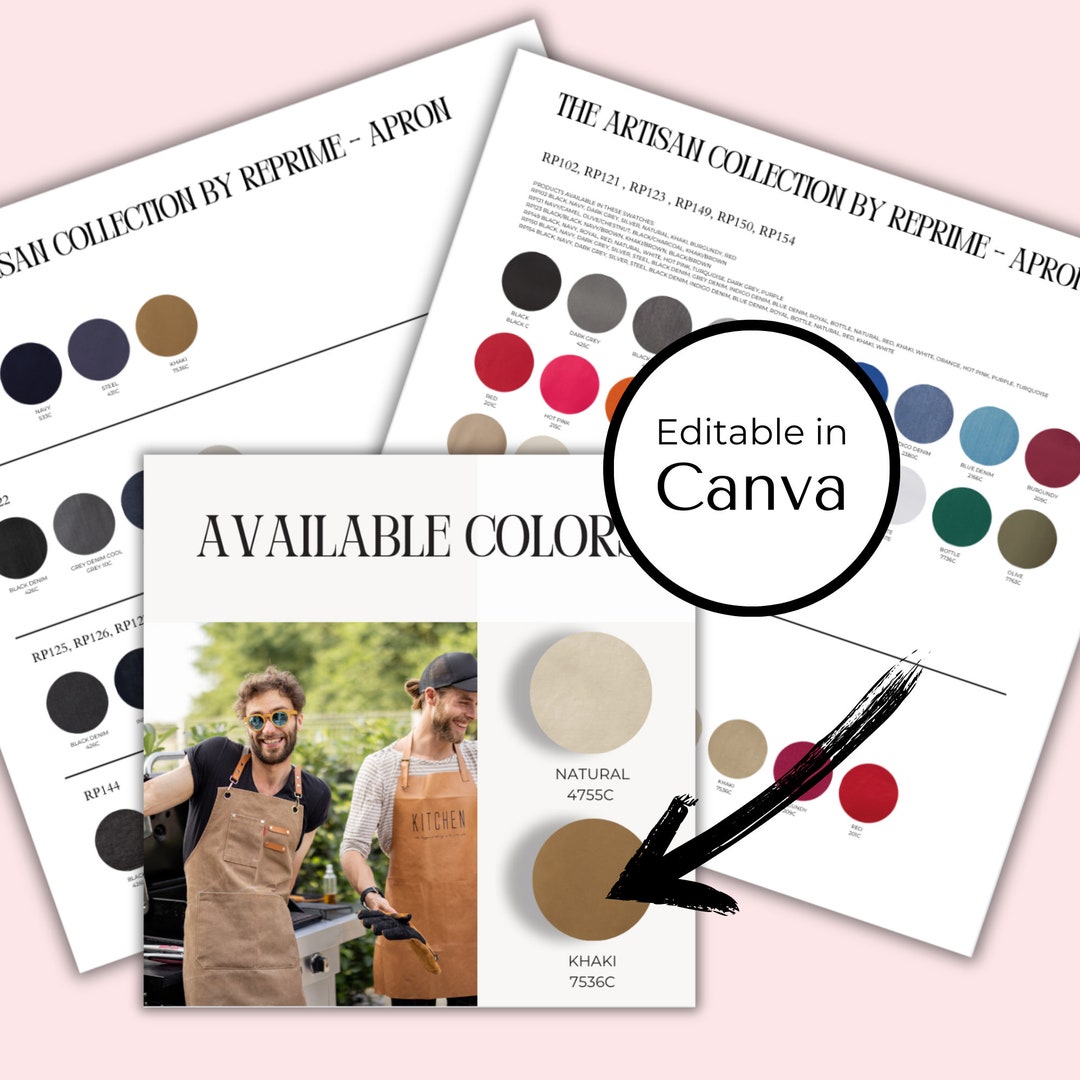 Artisan by Reprime Apron Color Chart, Canva Color Chart Template for ...