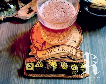 Wooden Ranger DND Coaster and Dice Holder Set Ranger - Etsy