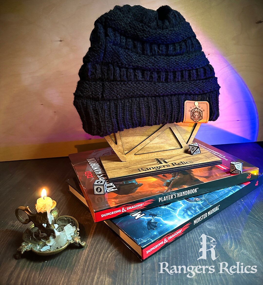 DND Leather Tag Beanie Dungeon Master OTHER CHARACTERS Available in Our ...