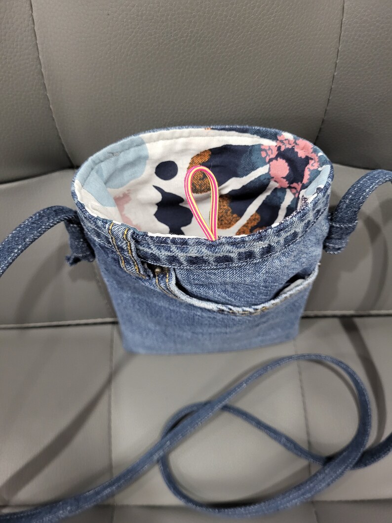 Crossbody Bag, Handmade Jean Bag, Denim Cell Phone Bag, Ecofriendly ...