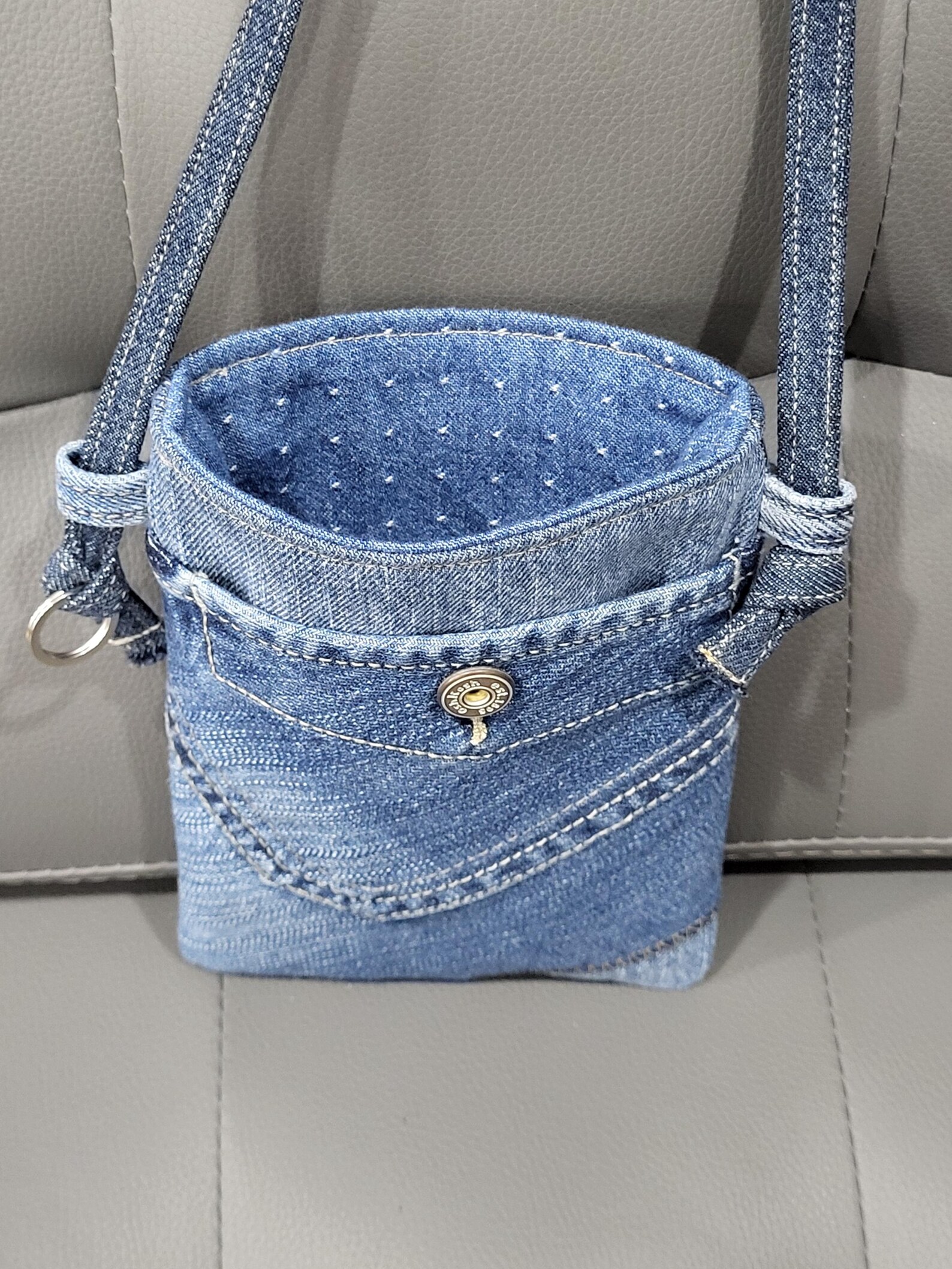 Phone Crossbody Bag, Upcycled Blue Denim Crossbody Bag, Handmade Jean ...