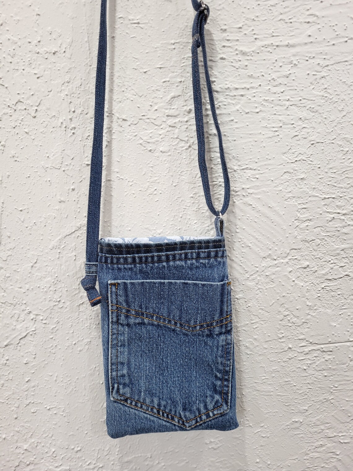 Upcycled Blue Denim Crossbody Bag, Handmade Jean Bag, Ecofriendly ...