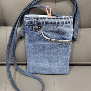 Crossbody Bag, Handmade Jean Bag, Denim Cell Phone Bag, Ecofriendly ...