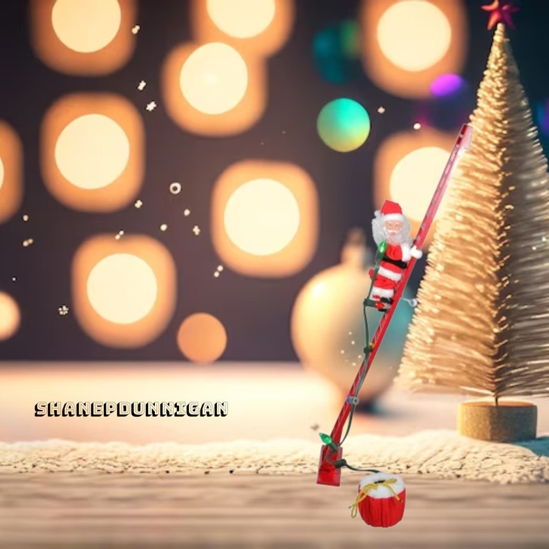 Musical and Animated Santa Climbing With Light Strand - Etsy