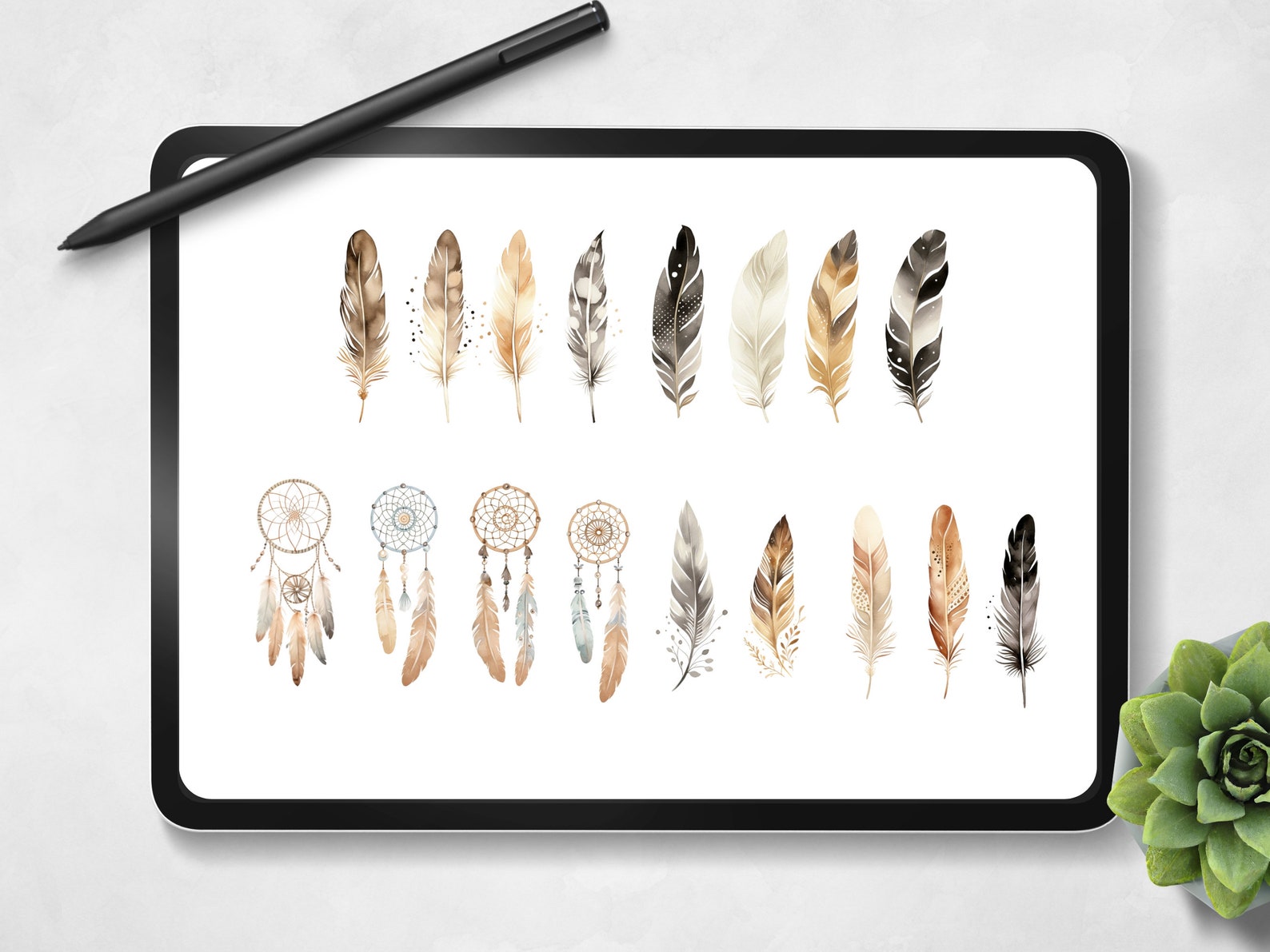 Boho Sticker Pack Digital, PNG Files of Digital Stickers, Digital ...