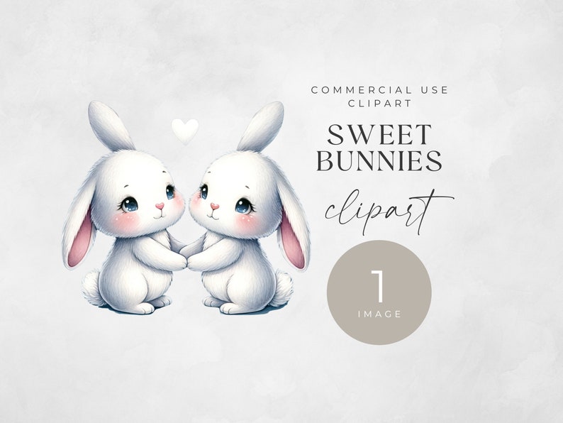Bunny Couple Clipart, SINGLE IMAGE, Valentine Animal Couple Clip Art ...
