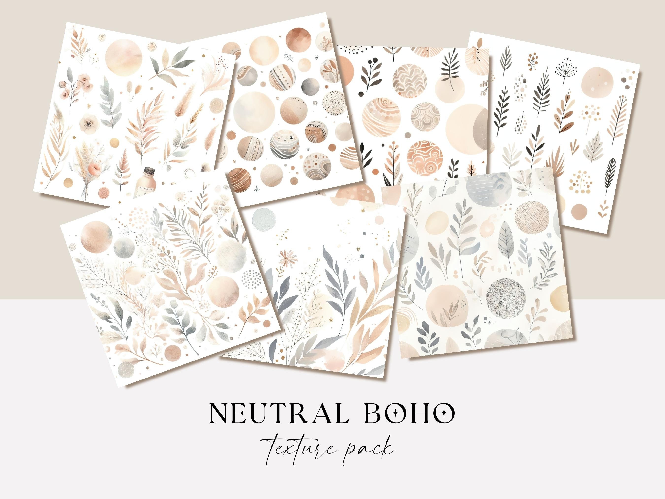 Boho Digital Papers Texture Pack Natural Color Junk Journal - Etsy