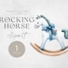 Rocking Horse Clipart, SINGLE IMAGE, Baby Shower Clip Art, Vintage Toy ...