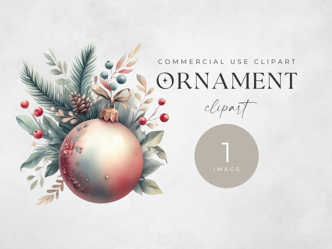 Hanging Ornaments Clipart, Cozy Christmas Clip Art, Holiday Clipart ...