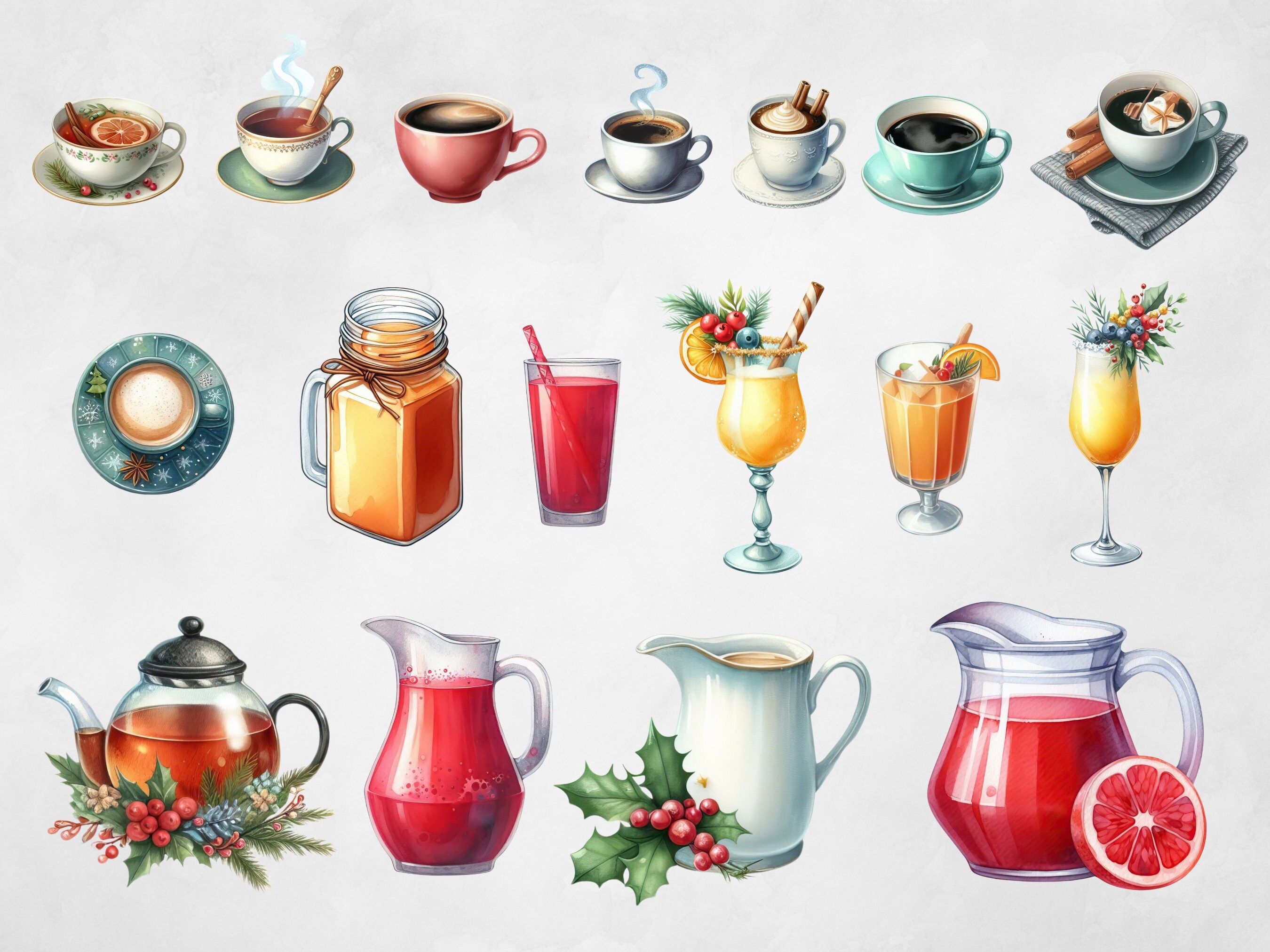 Christmas Breakfast Clipart, Food Clip Art, Festive Waffle Pancakes ...