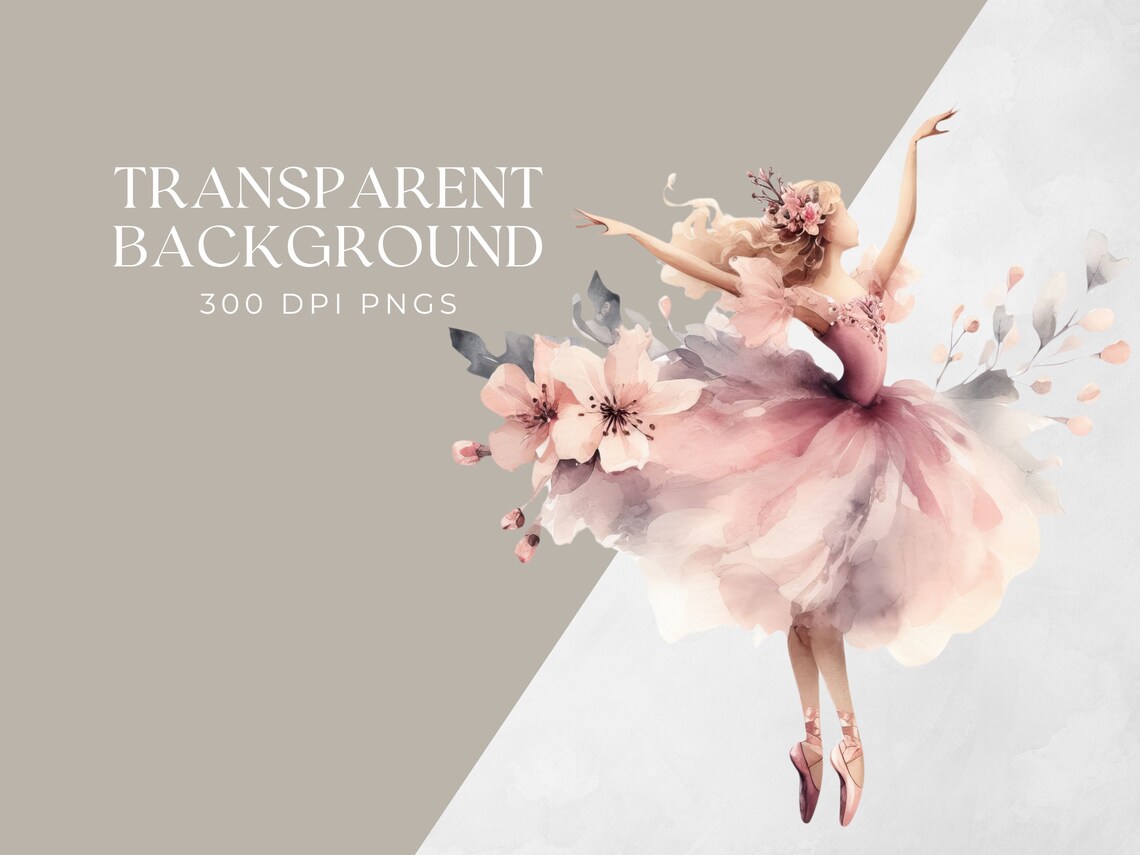 Pink Ballerina Clipart SINGLE IMAGE Ballet PNG Tutu Girls - Etsy