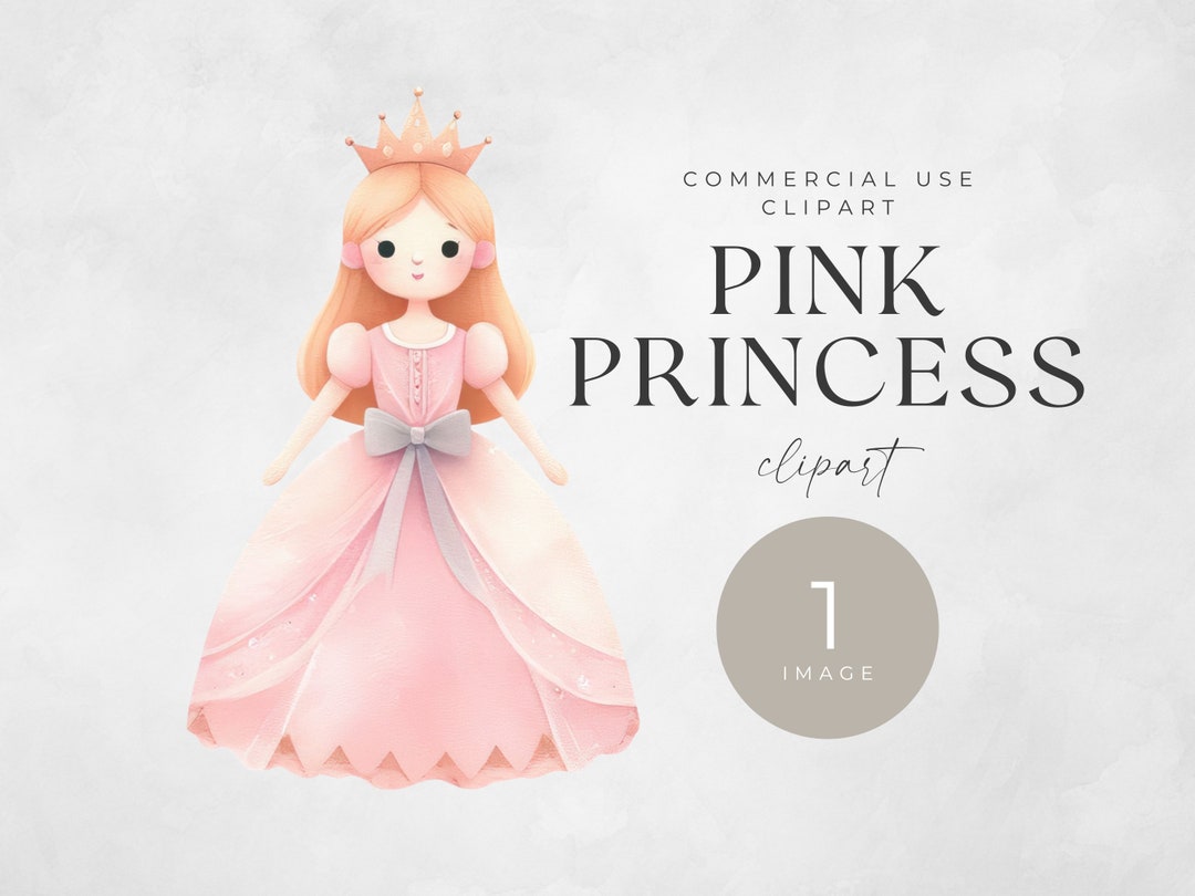 Fairytale Princess Clipart, SINGLE IMAGE, Fantasy Pink Full Commercial ...