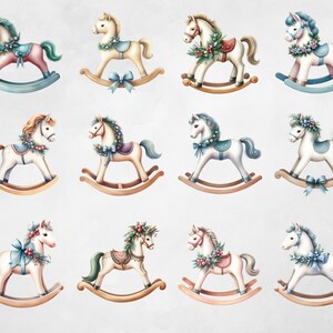 Rocking Horse Clipart, New Baby Clip Art, Festive Horses Pngs, Vintage ...