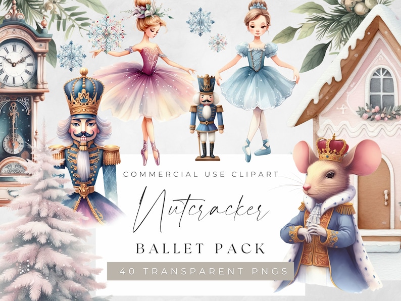Nutcracker Princess Clipart, Winter Clip Art, Pastel Ballet Clip Art ...