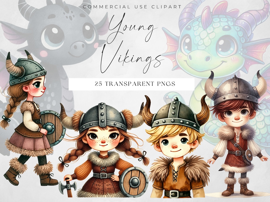 Viking Clipart, Cute Teenage Norse Set, Ancient Civilization, Nordic ...