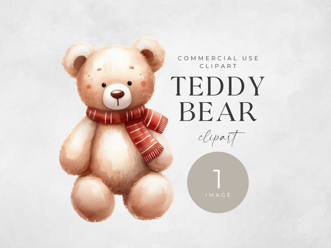Christmas Teddy Bear Winter Png Clipart, SINGLE IMAGE, for Commercial ...